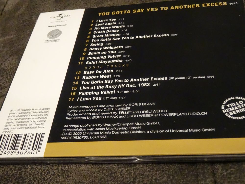 Yello - You Gotta say yes to another excess CD (Gebraucht) in Olten für ...