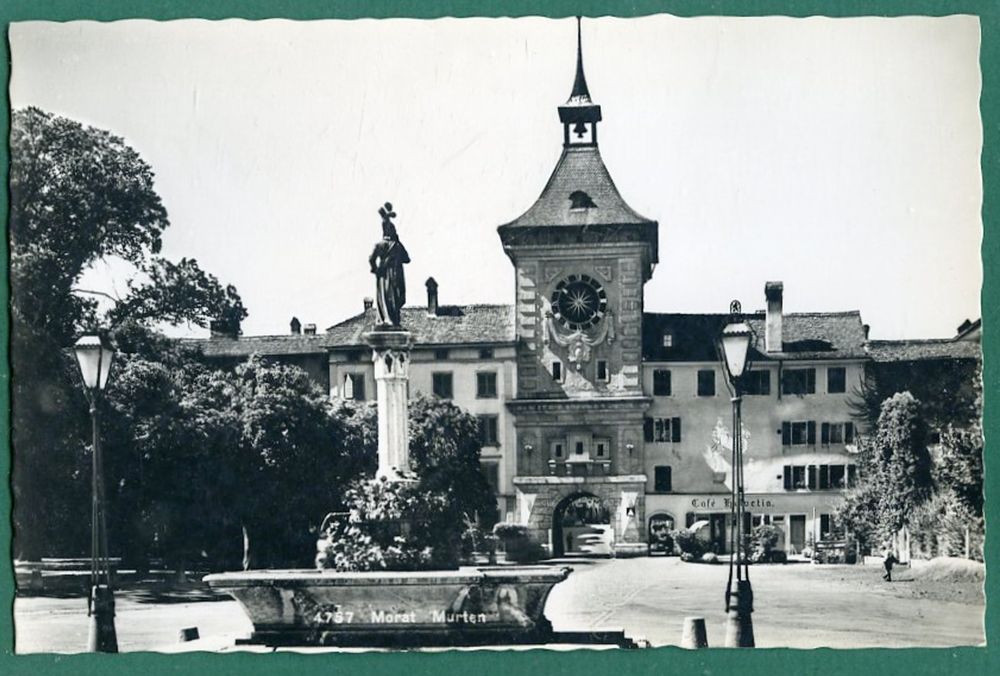 Morat - Murten, Berntor, Brunnen und Café Helvetia (Gebraucht) in Sargans für CHF 1 – mit ...