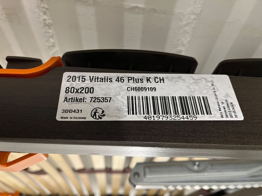 2x Lattenrost 2015 Vitalis 46 Plus K CH (2x80x200) (Gebraucht) in für ...