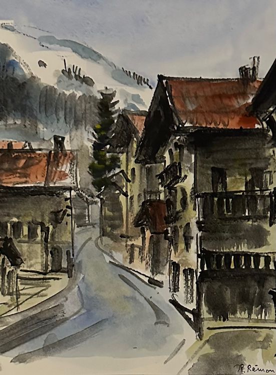 Jean -Pierre Rémon (1928) Landschafts Aquarell | Kaufen auf Ricardo