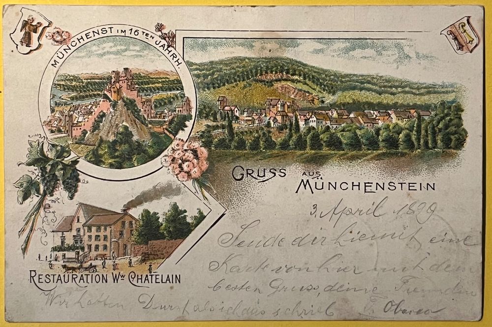 AK Münchenstein Restauration Wwe. Chatelain, 1899 (Gebraucht) in ...