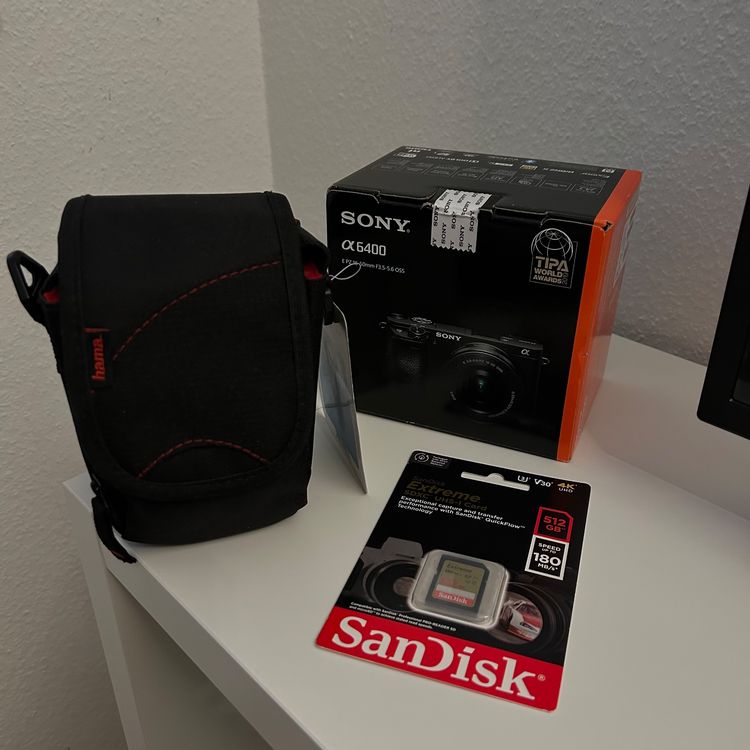 SONY KAMERA A6400 / ALPHA 6400 + 512GB SD KARTE + TASCHE (Neu und ...