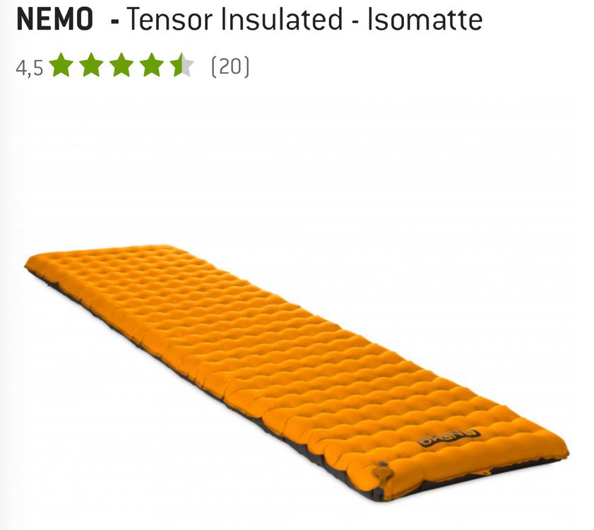 Nemo Tensor Insulated Isomatte: regular format (barely used) | Kaufen ...