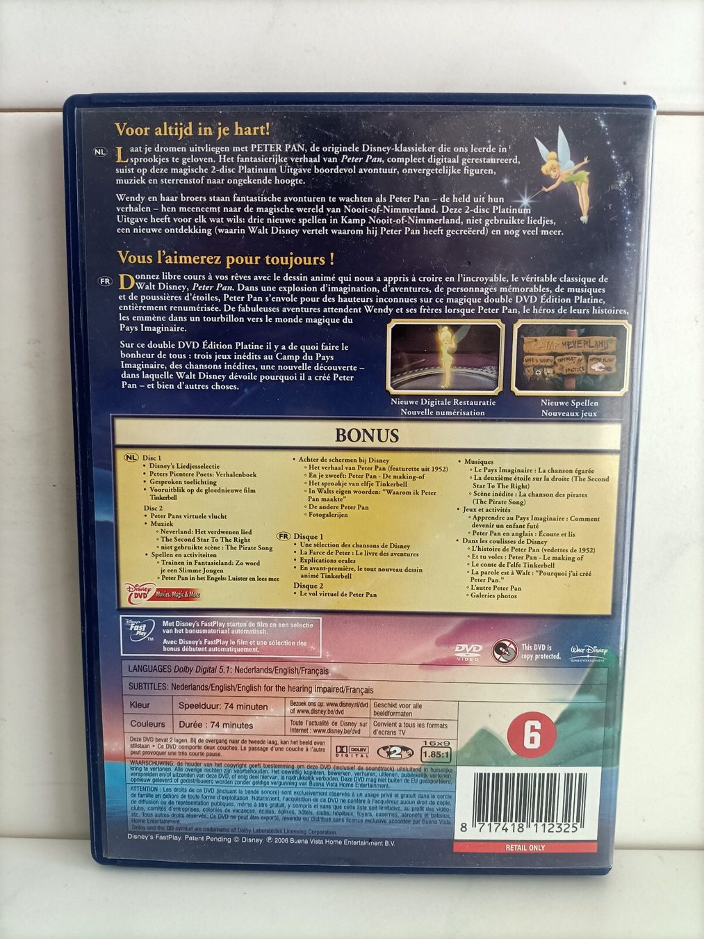 2 DVD Peter Pan / Walt DIsney (fr/nl) (D'occasion) à crans montana pour CHF 5 – avec livraison ...