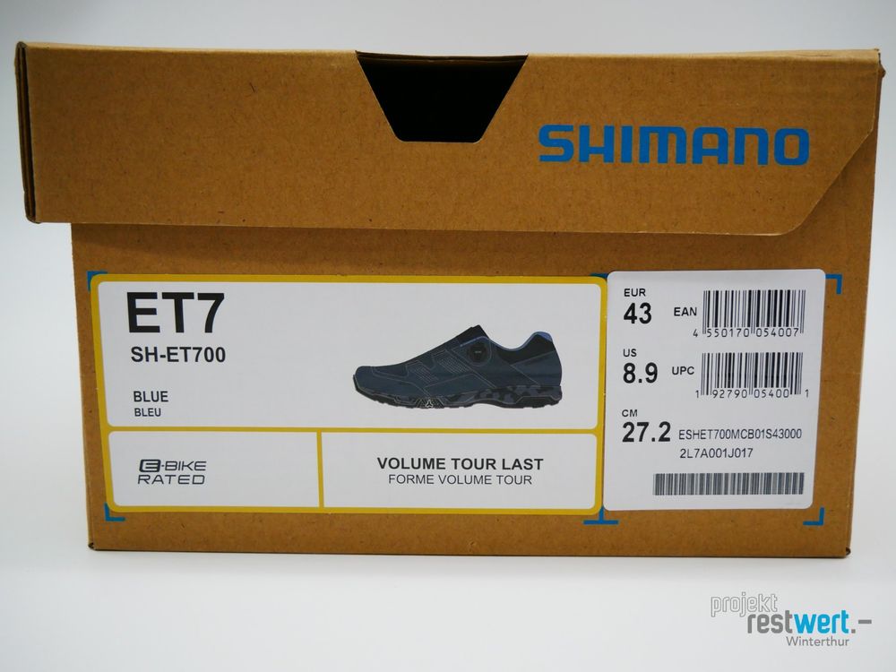 SHIMANO SH-ET700M E-Bike-Schuhe, blau, Gr. 43 (Neu (gemäss Beschreibung ...