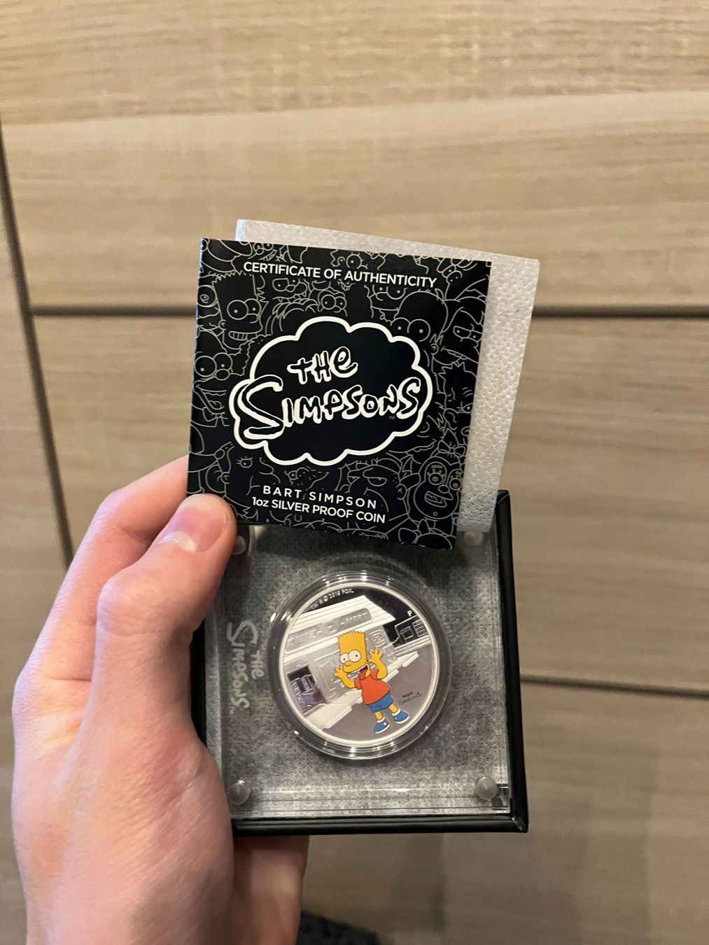 Bart Simpson 1 OZ Silbermünze Farbprägung Tuvalu/Perth Mint (Neu und ...