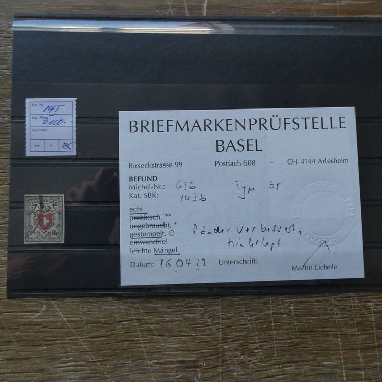 SBK 14 I POSTE LOCALE° mit BEFUND Kat. Fr. 2100.- | Kaufen auf Ricardo