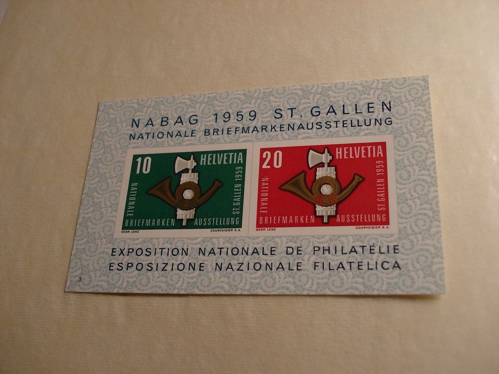 Block NABAG St Gallen 1959 ** (Gebraucht) in Niederwil AG für CHF 1.1 ...