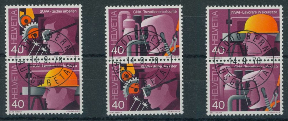 1978 - Suva - Zusammenhängende - Ersttag Voll Stempel ET (Gebraucht) in Schindellegi für CHF 95 ...