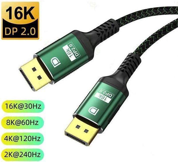 2m. DisplayPort 2.0 Kabel 3.3FT 16K 60Hz DP Gaming-Monitor (Neu (gemäss ...