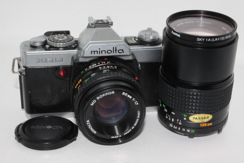 MINOLTA XG-9+ ROKKOR MD 1.7 / 50 + MD 3.5 / 135 + FILTER (Gebraucht) in ...