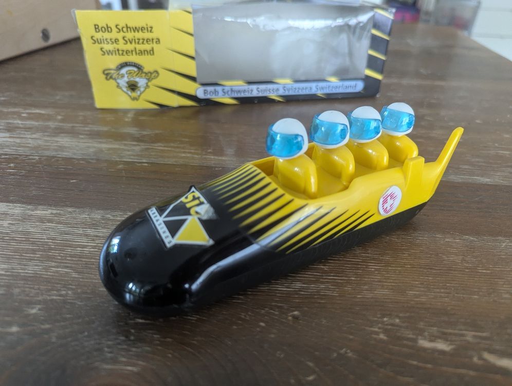 Vintage SIA Bob Schweiz – Bobsleigh Spielzeug mit 4 Figuren (Gebraucht ...