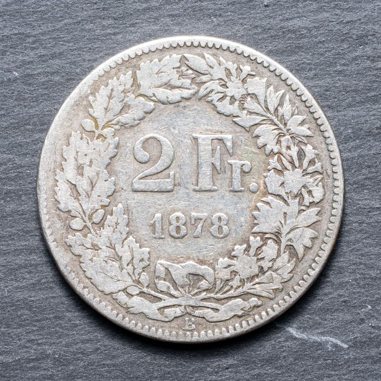 Silbermünze 2 Franken Helvetia 1878 Schweiz Swiss (Gebraucht) in Eggenwil für CHF 10 – mit ...
