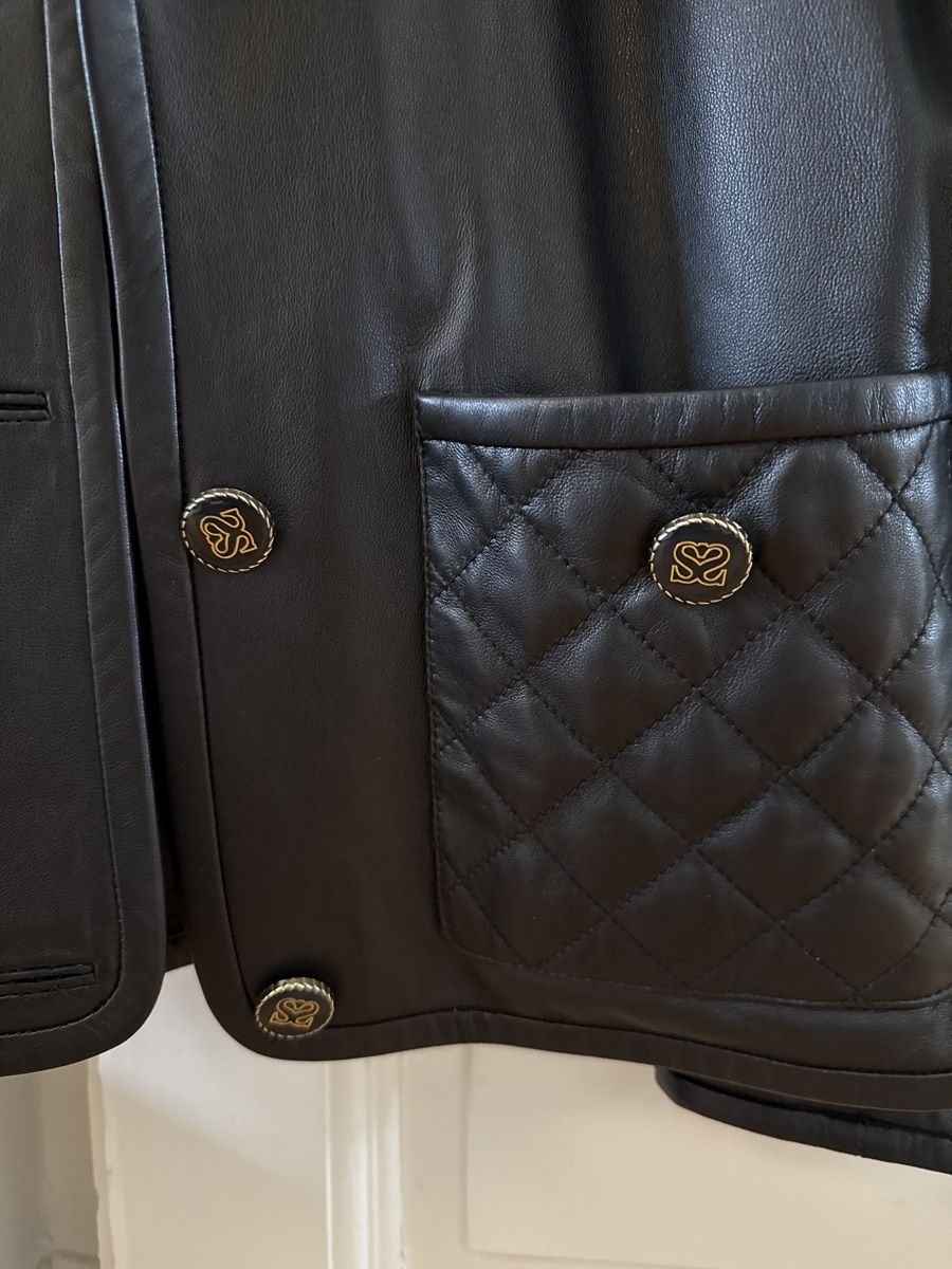 Sandro Leather Jacket - Quilted Pocket Detail - Size S-M (Gebraucht) in ...