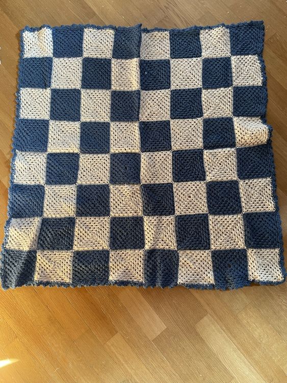 Handmade Crochet Checkerboard Baby Blanket Cozy Throw (Neu und ...