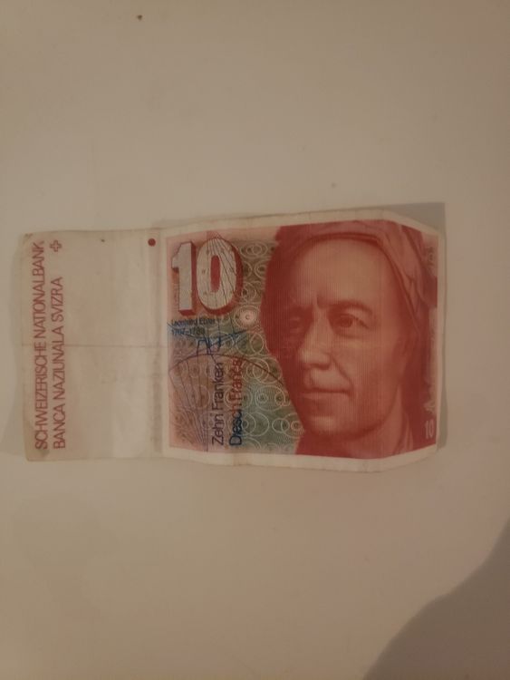 Alte 10 Franken Note Leonhard Euler von 1976 (Gebraucht) in Aarau für CHF 9 – mit Lieferung auf ...