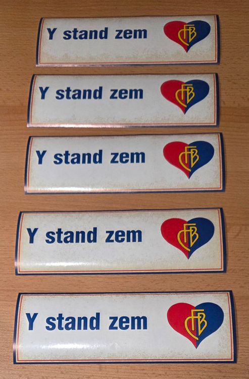 FCB, FC Basel. 5 uralte Aufkleber. Y stand zem FCB (Gebraucht) in ...