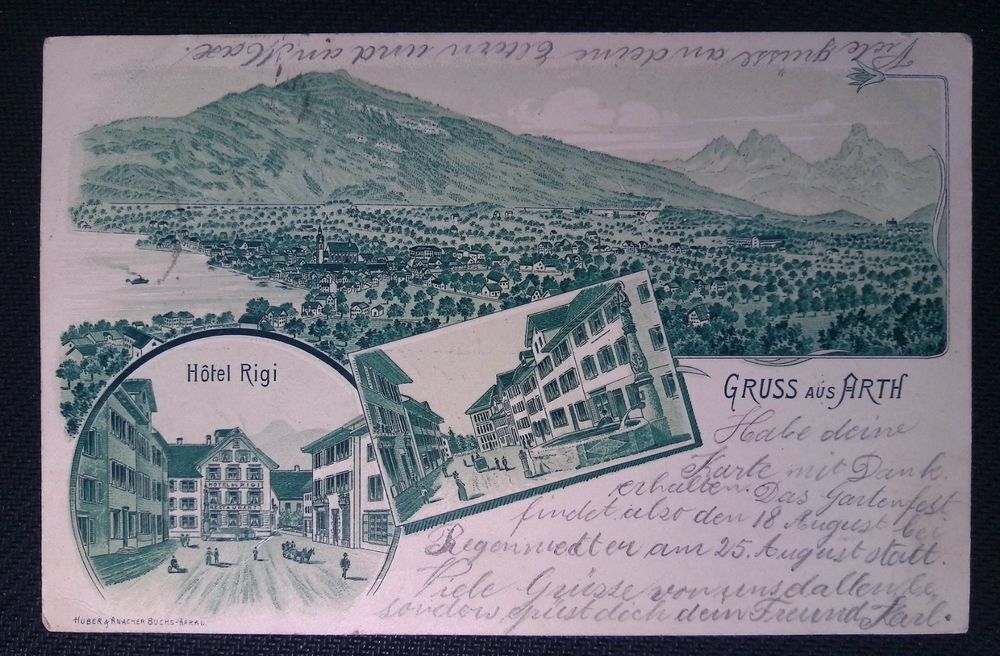 AK Arth Litho Hotel Rigi gel 1907 (Gebraucht) in Russo für CHF 18 – mit ...