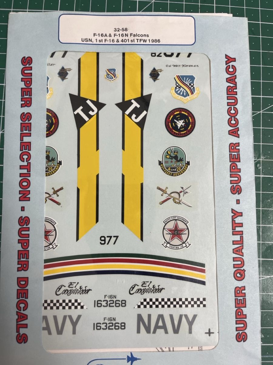 F-16A & F-16N Falcons Decals, USN, 1986, Selten! 47 (Neu (gemäss ...