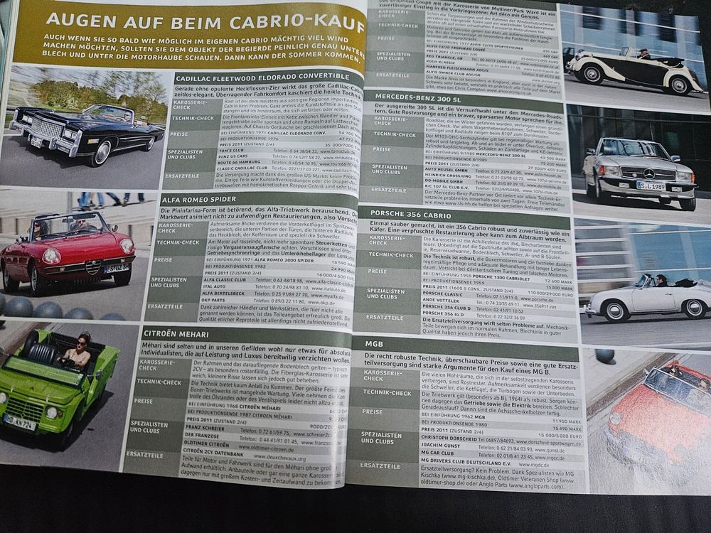 Motor Klasik 6/11 VW T2 Käfer Méhari MGB Alfa Spider 300 xx (Gebraucht ...