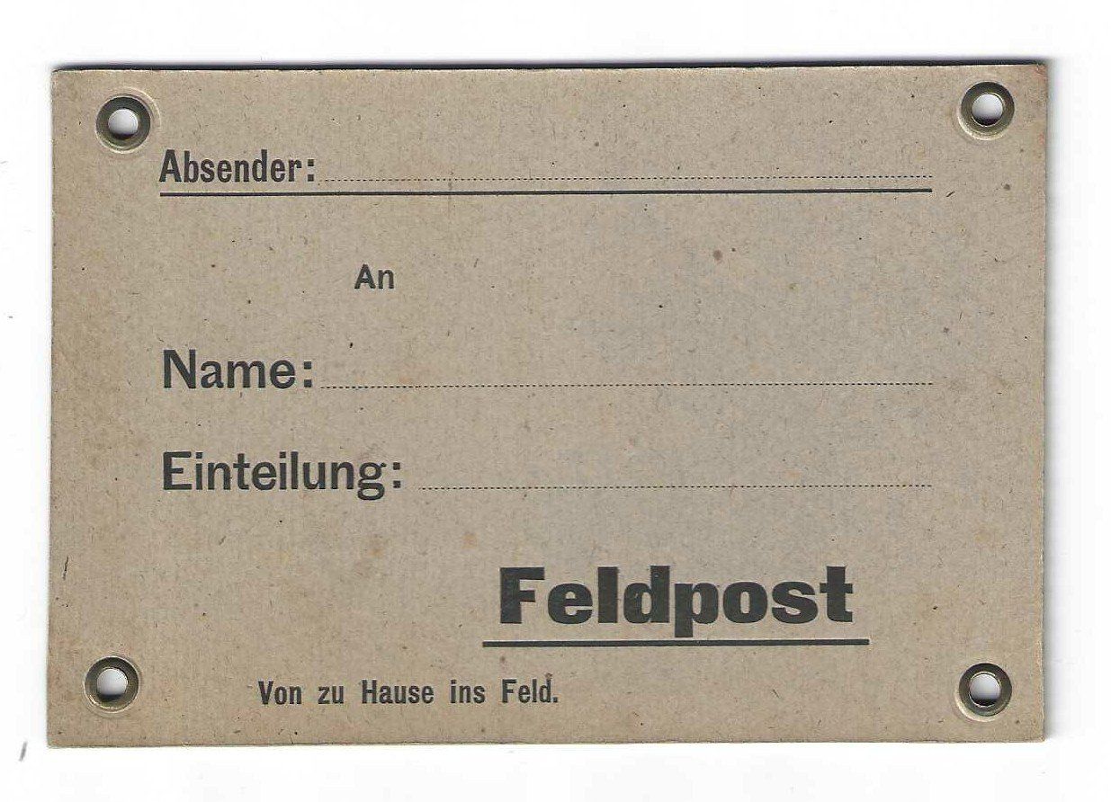 Karton-Adresse FELDPOST in top Erhaltung !! (Gebraucht) in Weinfelden ...