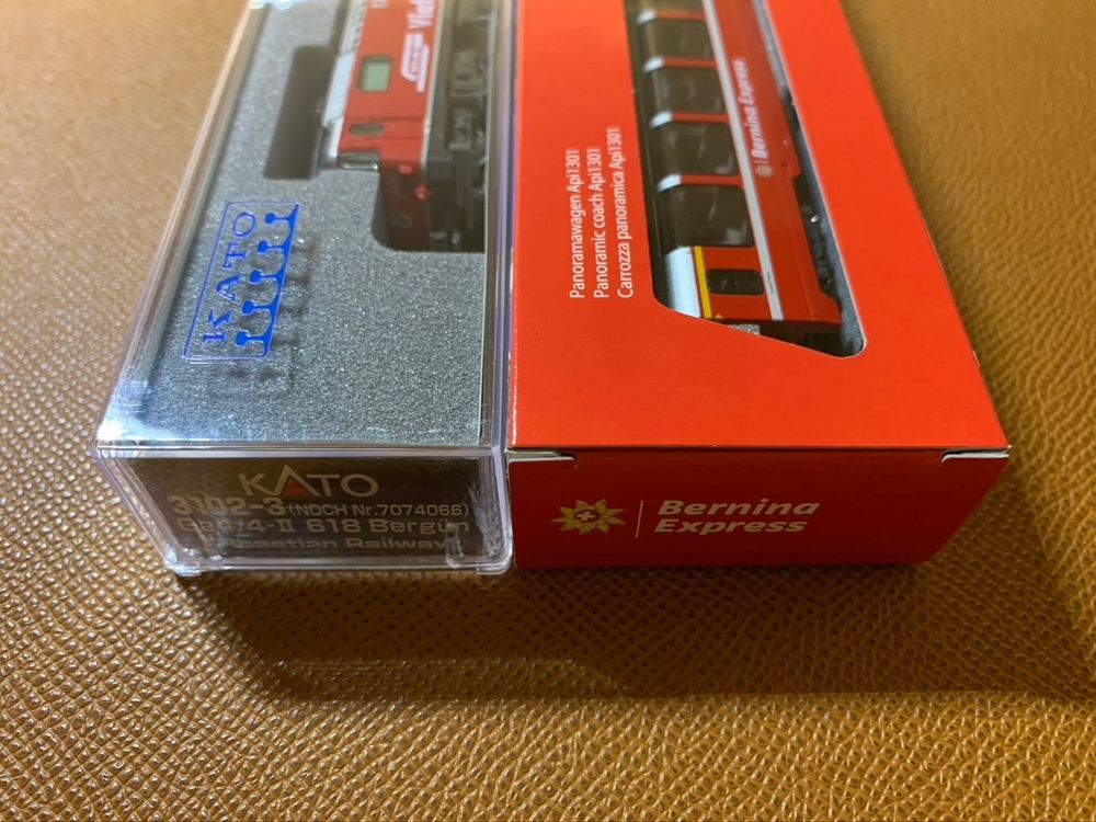 Kato N 3102-3 Ge 4/4 II 618 Bergün + PW-BE RhB Zug DC Analog (Neu und ...