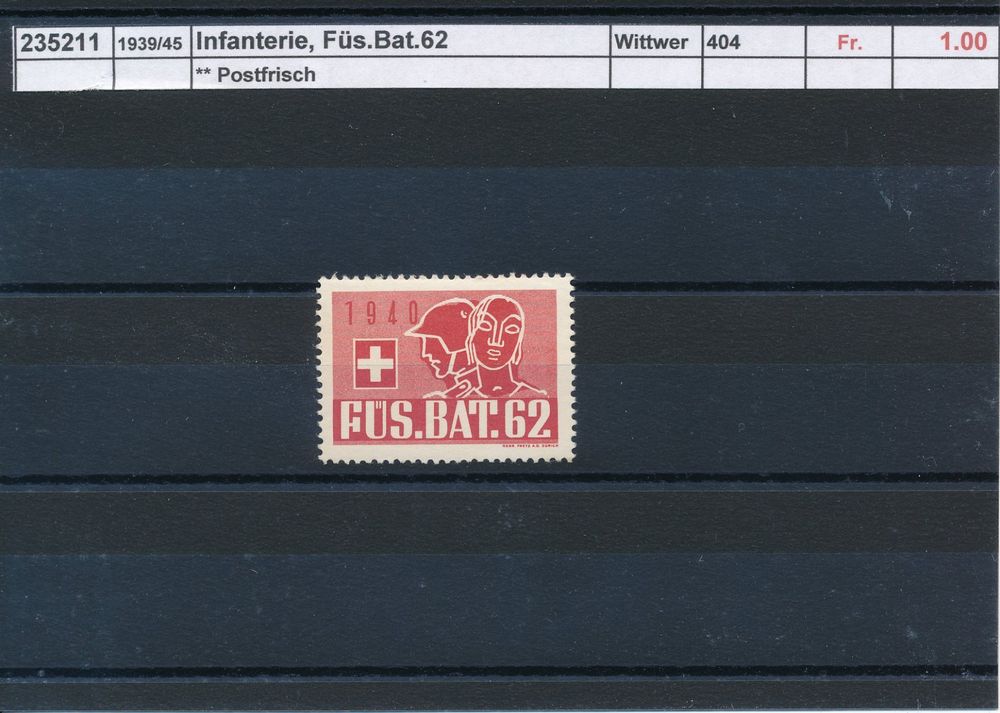 1939/45 Infanterie, Füs. Bat. 62 (Neu (gemäss Beschreibung)) in ...