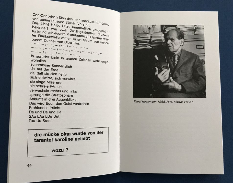 RAOUL HAUSMANN: DADASOPHISCHE POESIE (Gebraucht) in Zürich für CHF 9 ...
