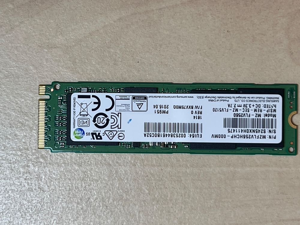 Samsung NVMe SSD 256GB M.2 PCIe – Sehr schnell – PM951 (Gebraucht) in ...