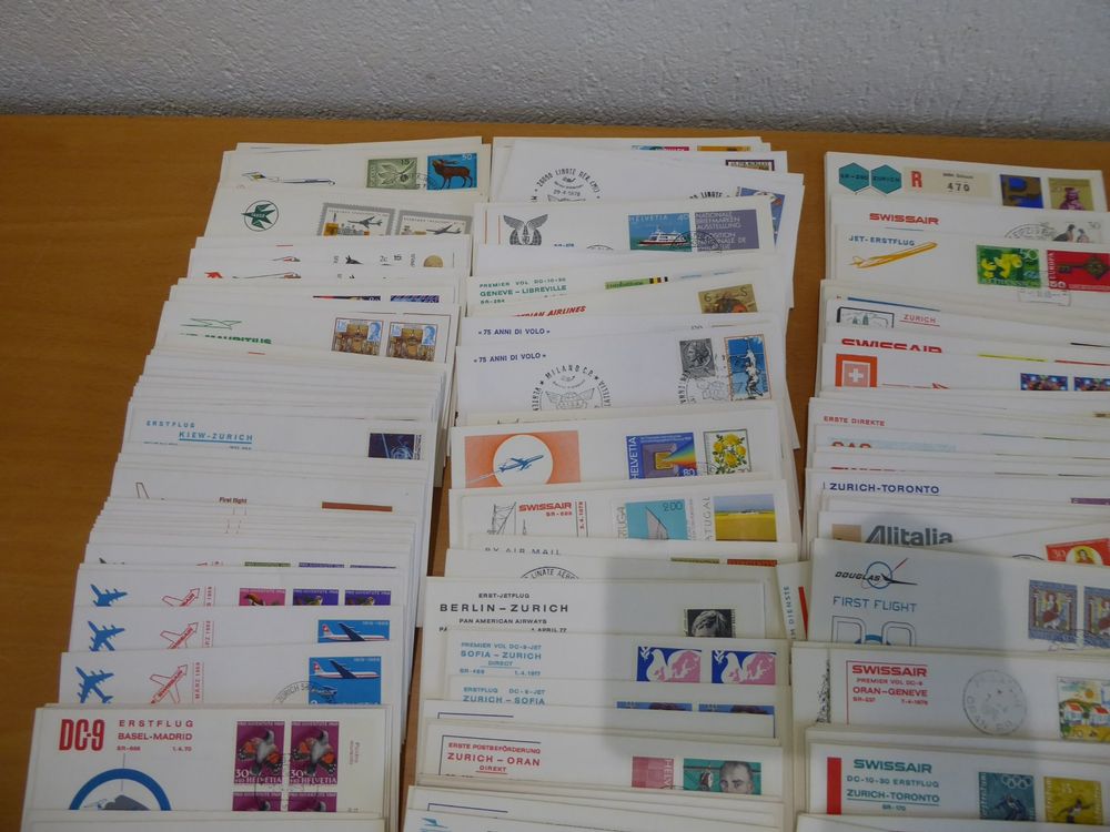 Gewaltige Flugpost Sammlung SWISSAIR mit rund 480 Stück (Gebraucht) in ...