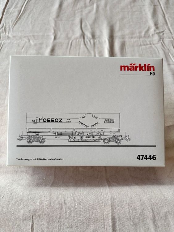 Märklin 47446 Taschenwagen mit LKW - Wechselaufbauten (Neu und ...