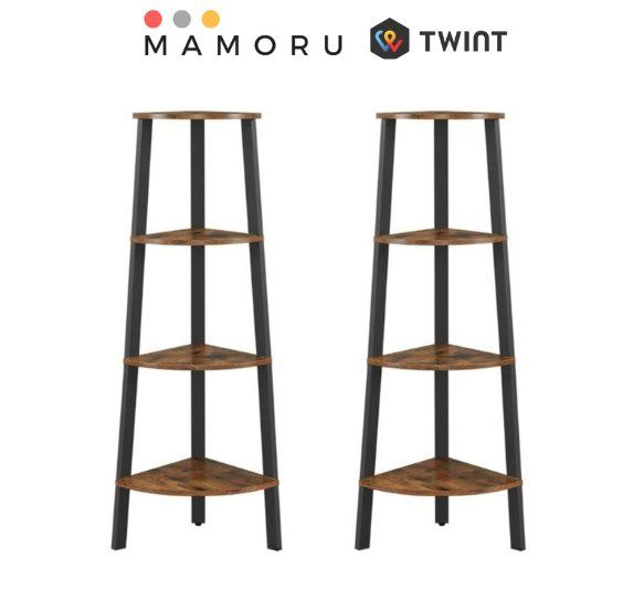 2er Set Eckregal Standregal Bücherregal 4 Ebenen | Kaufen auf Ricardo