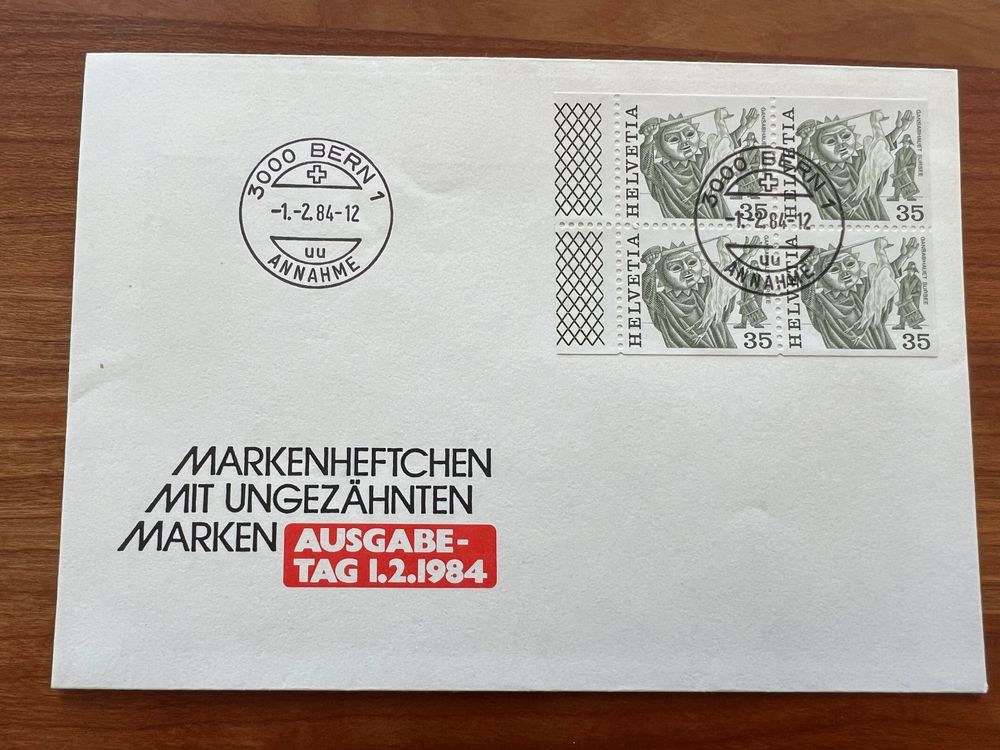 Ungez. Markenheft 1984 FDC gest. (E1622) (Gebraucht) in Hinwil für CHF 1 – mit Lieferung auf ...