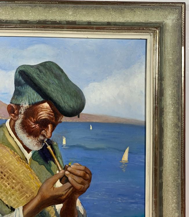 Neapolitanische Landschaft/Alten Mann mit Pfeife Gemälde Sig (Gebraucht) in Root für CHF 20 ...