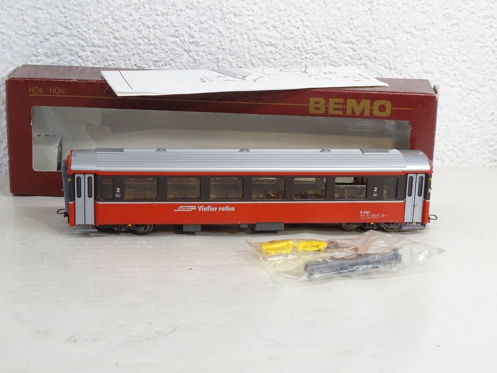 Bemo 3282 107 Personenwagen RhB, B2467, 2.Klasse, H0m, OVP (Neu (gemäss Beschreibung)) in Wohlen ...