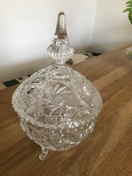 Kristall Schale mit Deckel / 3 Füsse | Kaufen auf Ricardo