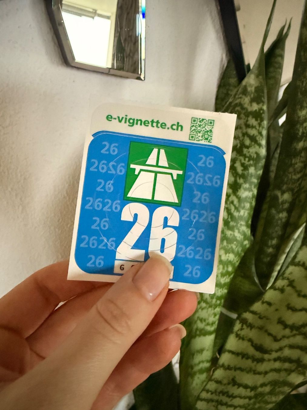 Aufkleben Vignette Schweiz