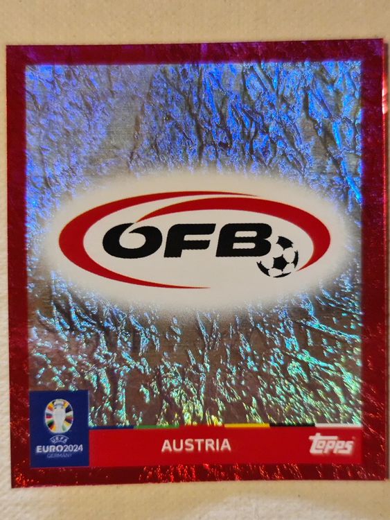 Topps EURO2024 Sticker ÖFB Österreich AUT 1 (Neu und originalverpackt ...