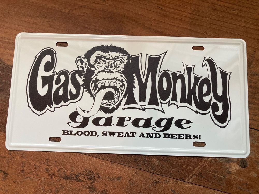 Blechschild Gas Monkey Garage 30 x 15cm blood sweat & Beers (Neu und ...