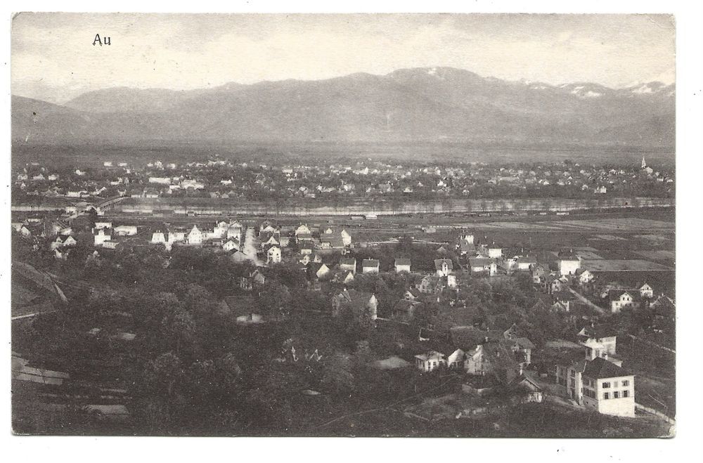 Au (SG) Rheintal - Dorfpartie mit Blick nach Lustenau - 1921 | Kaufen auf Ricardo