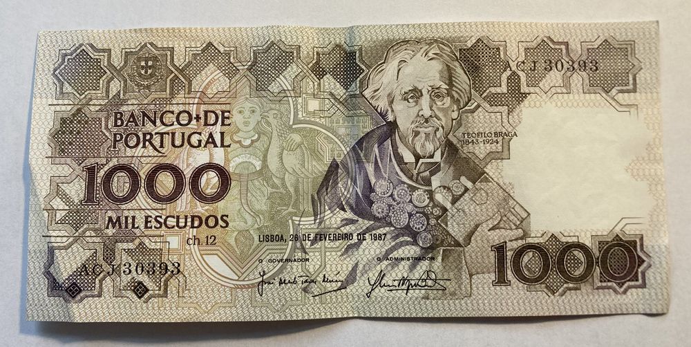 1000 Escudos-Note 1987 (Gebraucht) in Rothenhausen für CHF 3.5 – mit ...