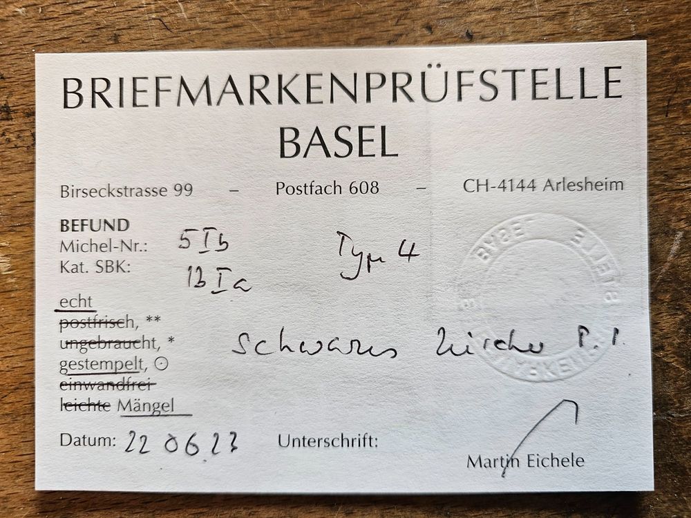 CH 1850 ORTS-POST 13Ia T4 PP SBK Fr. 2'300.-- - Befund (Gebraucht) in ...