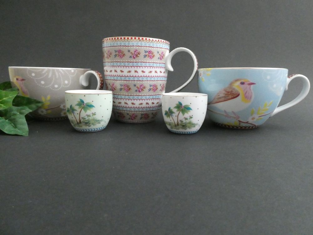PIP HOME Mug + 2 Tee- od. Cappuccino-Tassen 2 Eierbecher (Gebraucht) in ...