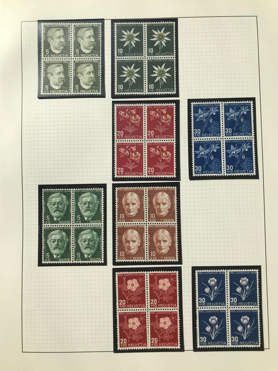 Pro Juventute 1944 - 1961 im 4er-Block **/* (Neu (gemäss Beschreibung)) in Nuglar für CHF 39 ...