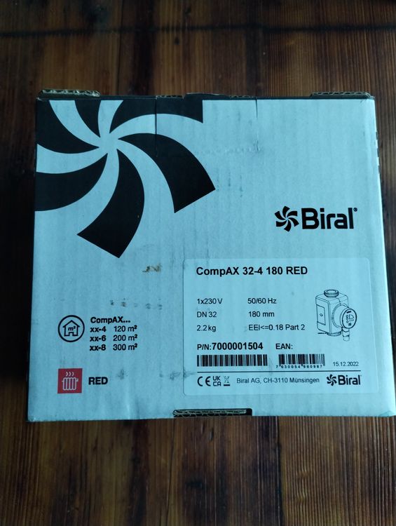 Biral Heizungspumpe Typ CompAX 32-4 180 RED (Neu und originalverpackt ...