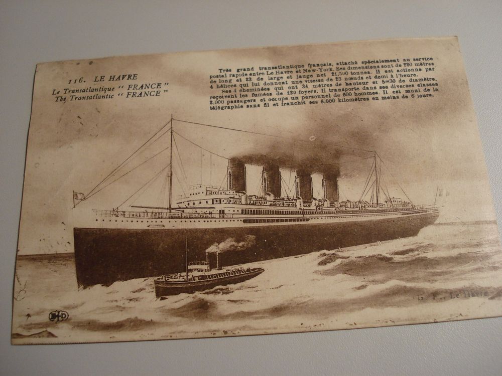 Frankreich, Le Transatlantique "France" 1926, gelaufen (Gebraucht) in ...