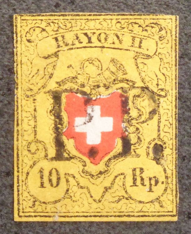 1850: RAYON II, 10 Rp., O, leicht defekt (Gebraucht) in Le Locle für ...