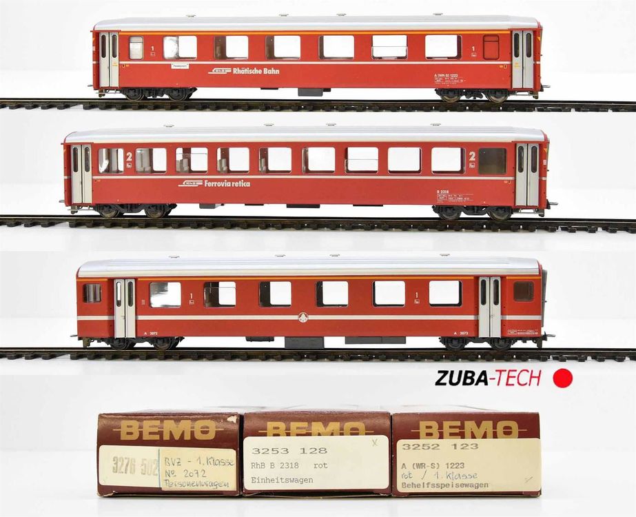 Bemo 3x Personenwagen RhB/BVZ H0m GS (Gebraucht) in St. Gallen für CHF 54 – mit Lieferung auf ...