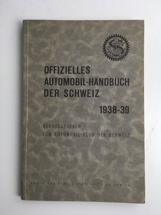 Oldtimer ACS Automobil Handbuch 1938-39 (Gebraucht) in Bühler für CHF ...