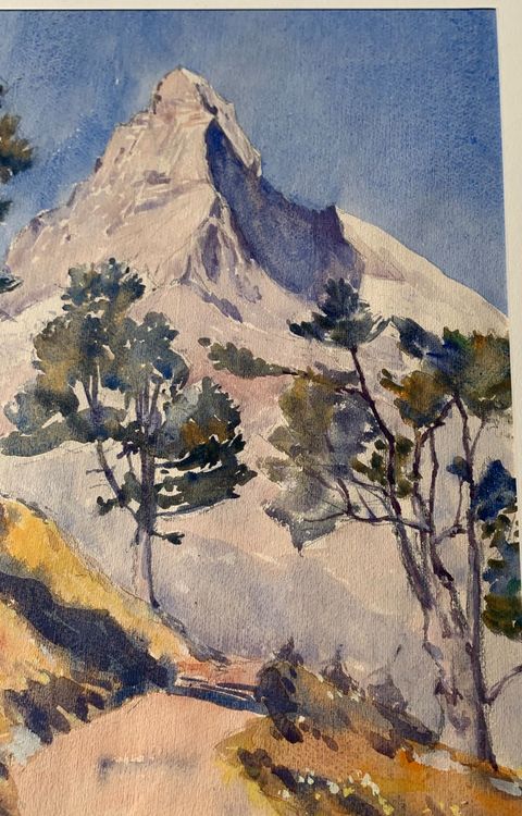Anblick auf den Matterhorn Aquarell Sign (Gebraucht) in Root für CHF 80 – mit Lieferung auf ...